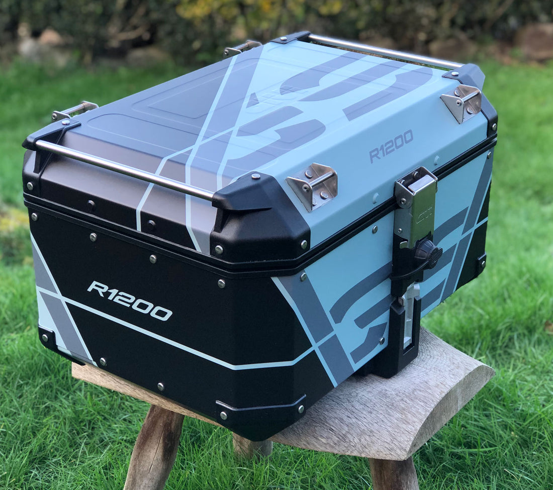 BMW R1250 GSA Rallye HP Red, White and Blue Panniers & Top Box Decals ...